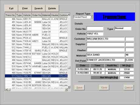 Weighbridge software RonWeigh II